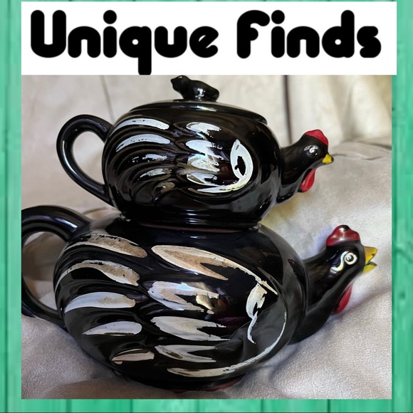 Kitchen | Vintage Japan Redware Stacking Chicken Tea Set Creamer W Tea ...